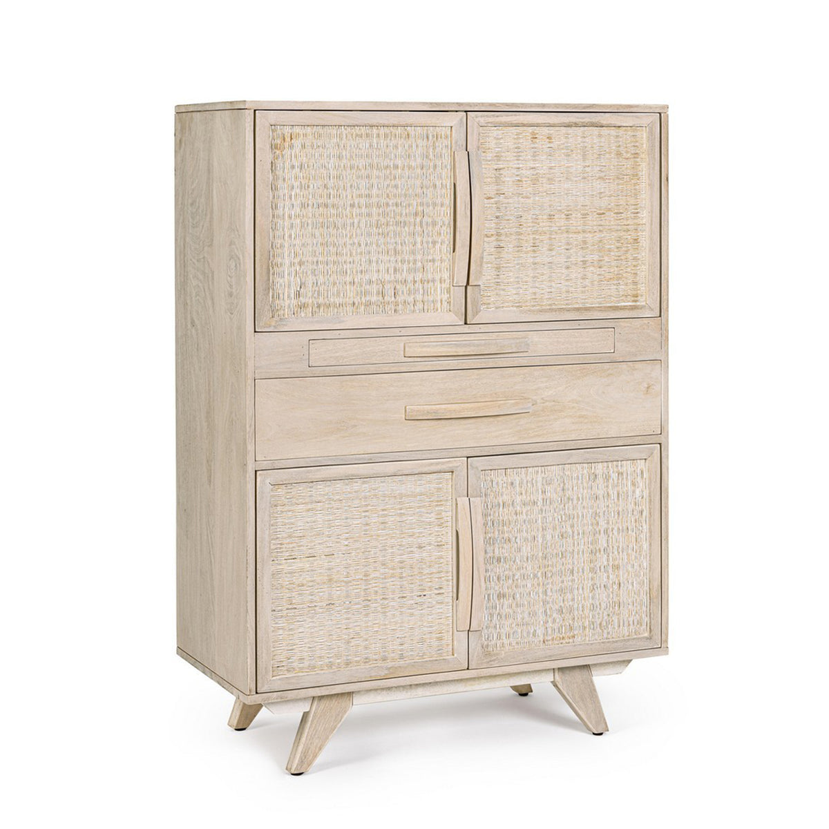 Mobile da bar "Sahana" da 4 ante in legno di mango, struttura in mdf d ...