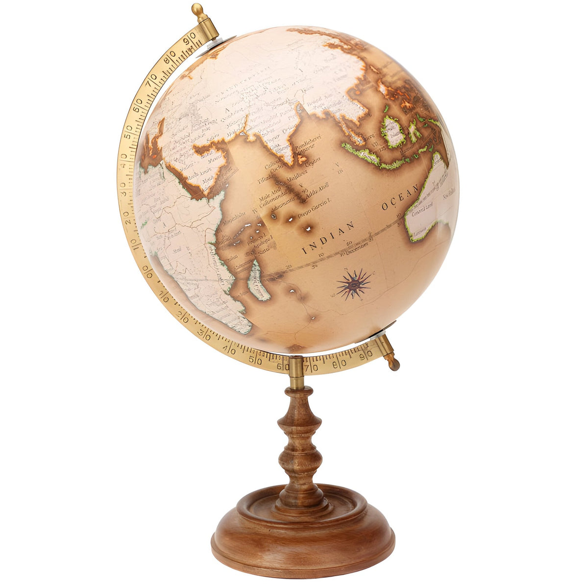 Mappamondo con supporto in legno da interno, decorazione da 28 x 25 x ...