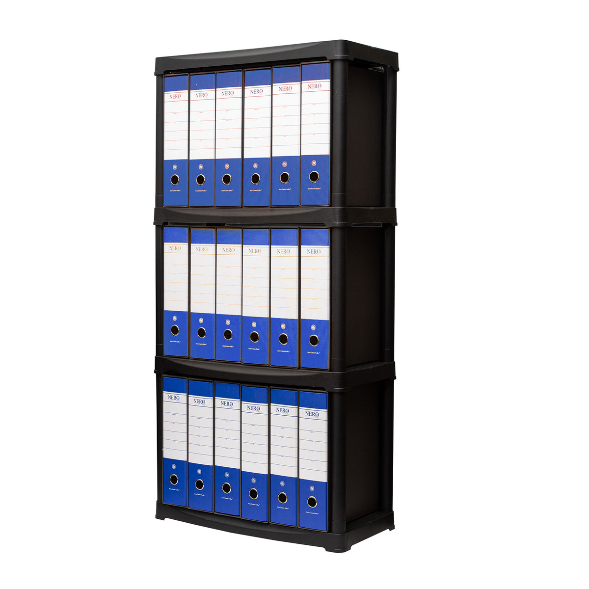 Libreria in resina con faldoni porta documenti ripiani modulari per uf ...